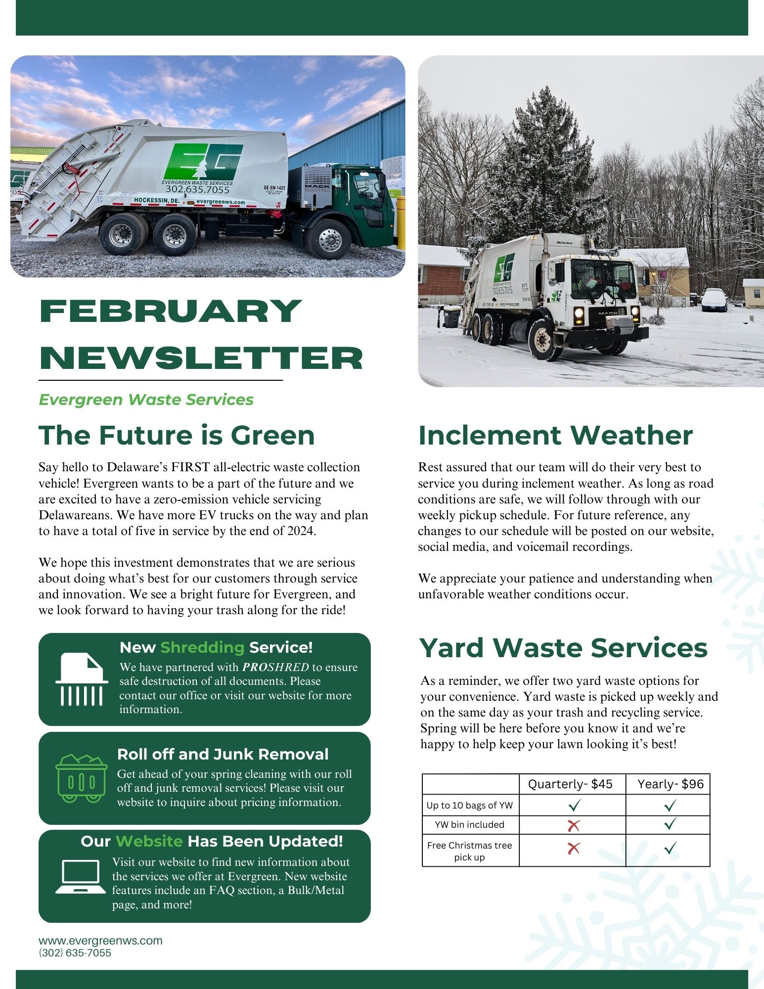 FEBRAURY ’24 NEWSLETTER – Evergreen Waste Services